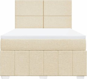 Box spring postel s matrací krémová 140x200 cm textil 3293989