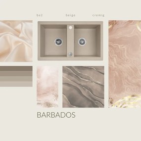 Laveo Barbados, 2-komorový granitový dřez 780x480x185 mm, béžová, LAV-SBB_420T
