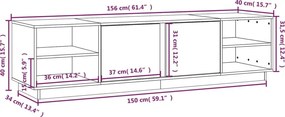 vidaXL TV skříňka 156 x 40 x 40 cm masivní borové dřevo [814458] Barva: Bílá