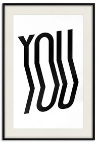 Plakát Ty - černobílá minimalistická kompozice s anglickým textem