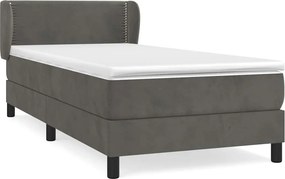 Box spring postel s matrací tmavě šedá 90x190 cm samet 3127404