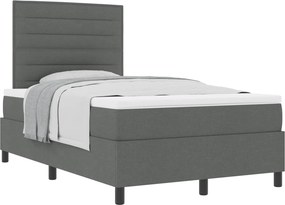 Postel s boxspringem s matrací Tmavě šedá 120 x 200 cm textil 3339302