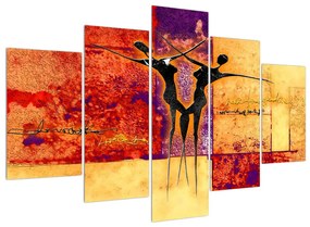 Abstraktní obraz dvou tanečníků (150x105 cm)