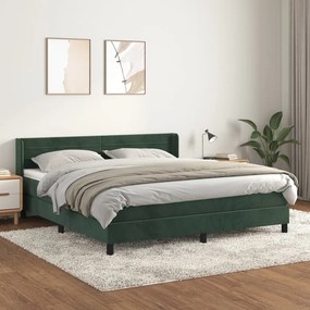 Box spring postel s matrací tmavě zelená 180x200 cm samet 3131036