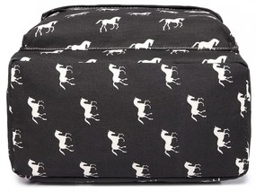 Konofactory Černý vzorovaný batoh do školy „Horses“ 11L