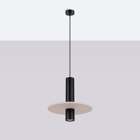 Sollux Lighting Závěsná lampa PELTA 1 černá/béžová