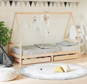 vidaXL Dětská postel se zásuvkami 90x190 cm masivní borové dřevo [834479] Barva: Přírodní