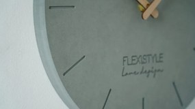 Moderní kulaté hodiny na zeď 30cm šedé