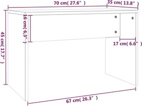 vidaXL Toaletní stolek sada 96 x 40 x 142 cm [3114157] Barva: šedá sonoma