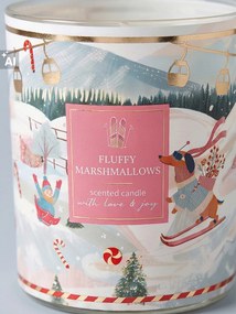 Sinsay - Vonná svíčka se zimním potiskem Fluffy Marshmallows - modrá