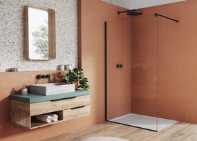 Sanswiss EASY STR4P Walk-In Pevná stěna samostatná 120 cm Šířka: 1200 mm, Profil: Bílá, Sklo: Hladké čiré