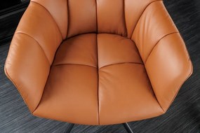 Designová otočná židle Vallerina koňaková