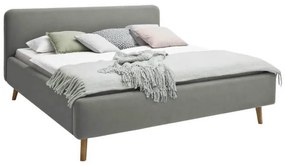 Čalouněná postel taupe 180 x 200 cm světle šedá MUZZA