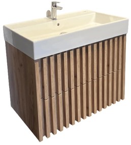 Koupelnová skříňka s umyvadlem SAT Delano 60x56x46 cm dub mat DELANO60ZDSAT