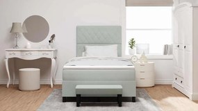 Postel s boxspringem s čelo Světle šedá 190 x 120 cm samet 3344432
