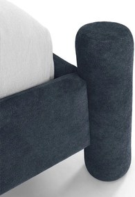 Tmavě modrá čalouněná dvoulůžková postel s roštem 180x200 cm Vera – Micadoni