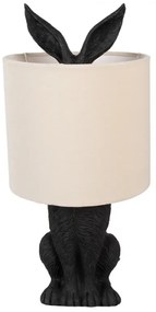 Černá stolní lampa králík s béžovým stínidlem Konijn – 20x43 cm