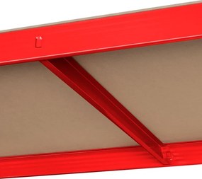 Skladový regál REBEL RB-1251R 180x90x40, červený