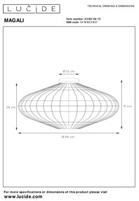 Lucide 03135/56/72 stropní svítidlo Magali, přírodní, E27, ø56cm