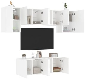 6dílná obývací stěna bílá kompozitní dřevo - Default Title