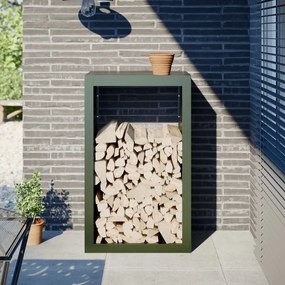 vidaXL Stojan na palivové dřevo 60 x 40 x 100 cm nerezová ocel [850995] Barva: Ocel/Zelený