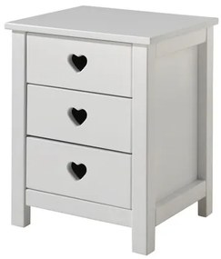 Designový noční stolek Amori z masivu a MDF borovice bílá 45cm