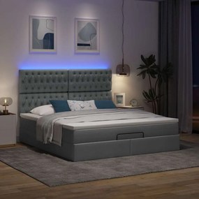 Osmanský rám postele s matrací tmavě šedá 160x200cm textil 3314101