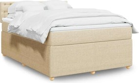 Box spring postel s matrací krémová 160x200 cm textil 3287526