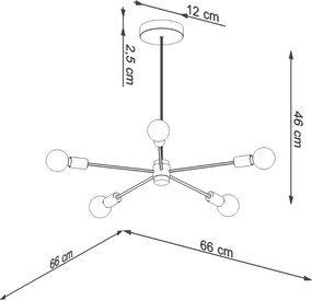 Sollux Lighting Lustr LANGO 5 černý