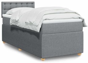 Box spring postel s matrací světle šedá 90x200 cm textil 3289653
