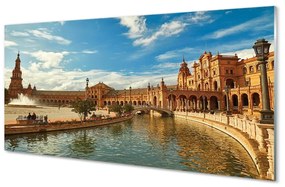 Obraz na skle architektura Spain Old Market 120x60 cm