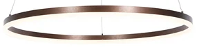 Závěsné svítidlo tmavě bronzové 80 cm vč. LED 3-stupňové stmívatelné - Anello