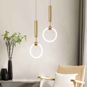 Toolight Toolight, LED závěsné svítidlo 25x55cm, 10W, 3000K, LHJ059-CP1, zlatá matná, OSW-60031