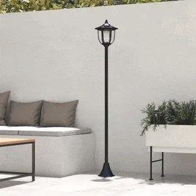 Zahradní solární světlo Outsunny LED zahradní lucerna 30/60 lumenů, černý plast, Ø26,5 x H177 cm, ideální pro zahradu a terasu