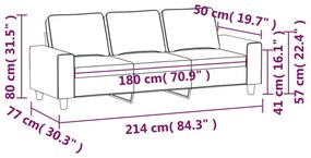 3místná pohovka světle šedá 180 cm textil - Default Title