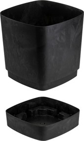 Sada 3 ks květináčů Cubi 16x16/19x19/25x25 cm černý beton