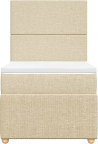 Box spring postel s matrací krémová 90x200 cm textil 3294237