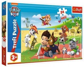 Puzzle Maxi Zábava na dece Paw Patrol/Tlapková patrola 24ks 60x40cm v krabici 40x27x4,5cm