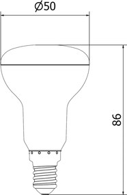 Mexen Nova, LED žárovka E14, R50, 4,5W, Studená - 6500K, 470 lm - L103-E14-0565-01