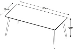 Designový jídelní stůl Tallys 190 cm přírodní dub