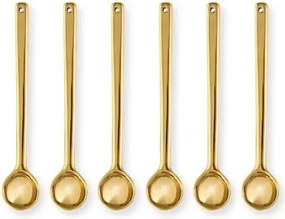 vtwonen Gold sada 6 velkých porcelánových lžíček - zlaté (Elegantní zlaté porcelánové lžíčky)