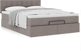 Osmanský postel s matrací taupe 140x190 cm textil 3311460