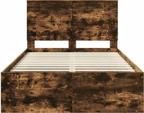 Rám postele Kouřový dub 135 x 190 cm Kompozitní dřevo 3409367