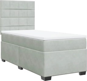 Box spring postel s matrací světle šedá 90x190 cm samet 3293086