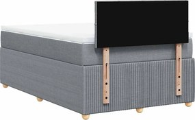 Box spring postel s matrací světle šedá 120x190 cm textil 3287395