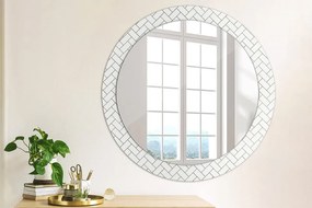 Kulaté dekorativní zrcadlo Rybí kost fi 80 cm