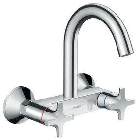 Hansgrohe Logis M32 - Kuchyňská baterie se dvěma kohouty Eco, montáž na zeď, horní výtok, 1jet, chrom 71284000