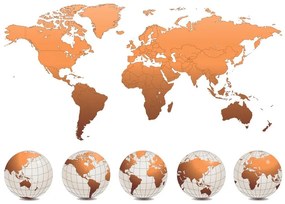 Tapeta globusy s mapou světa