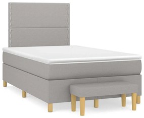 Box spring postel s matrací světle šedá 120x190 cm textil 3270397