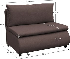 Rozkládací křeslo s úložným prostorem, hnědá, FLIK